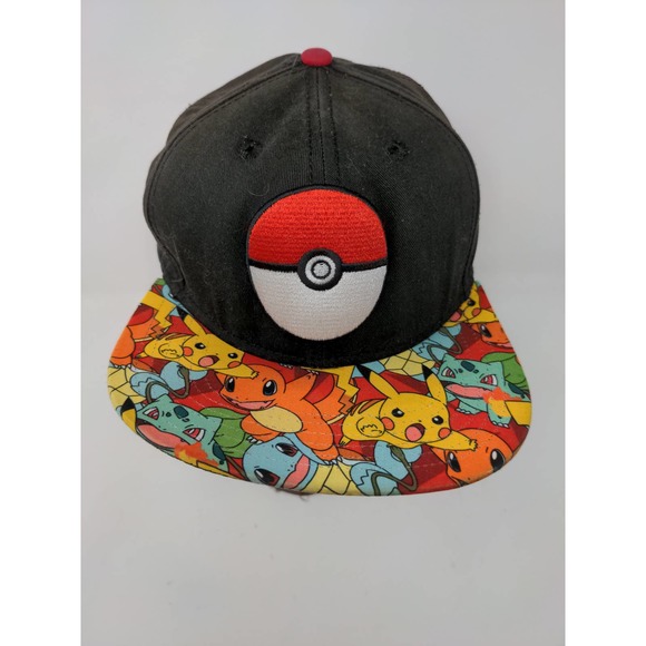 Pokemon | Accessories | Pokemon Snapback Flat Bill Hat Embroidered Poke ...